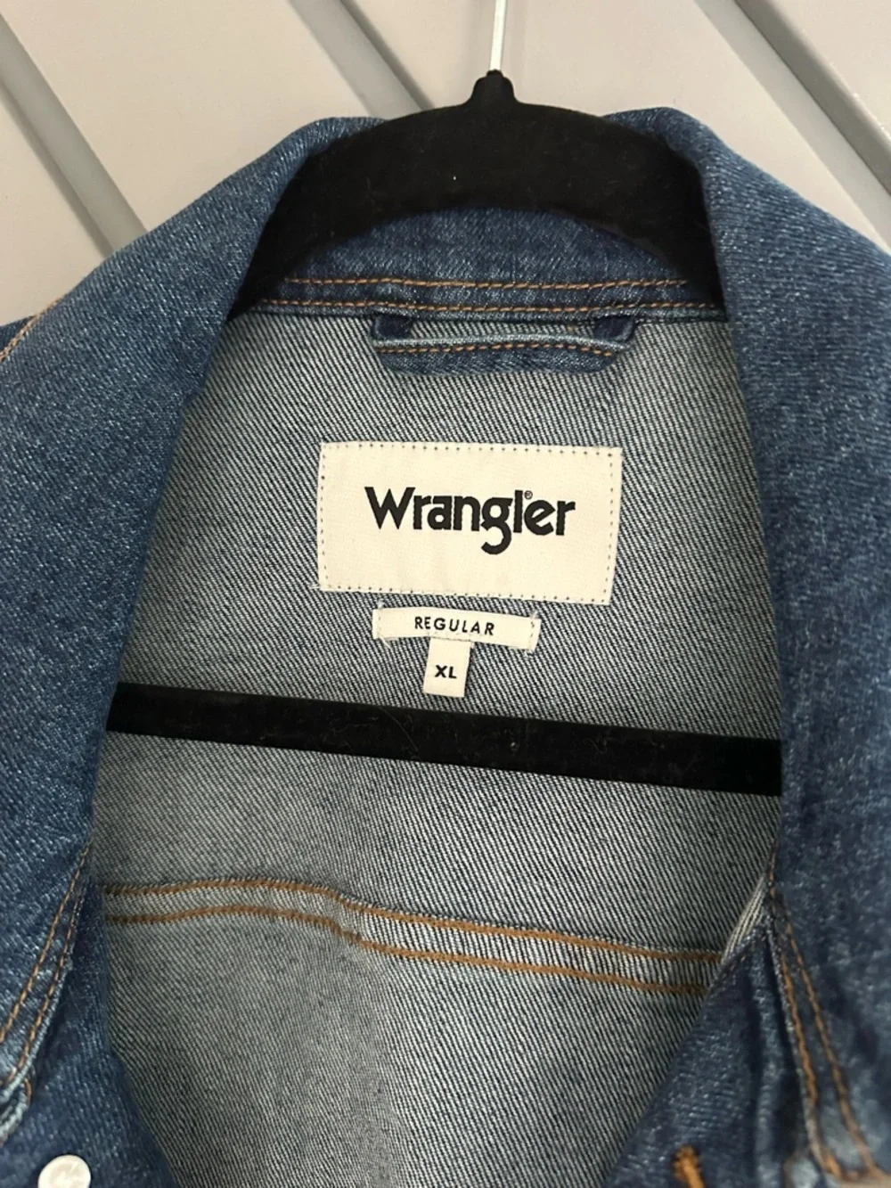 Wrangler | Jackets & Coats | Wrangler Blue Denim Jacket With Contrast ...